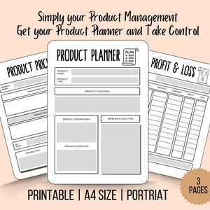 Fillable Product Planner Pricing, Minimalist A4 Template, Black White ...