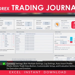 Forex Trading Journal Template: Crypto, CFD, Stock Market (excel) - Etsy