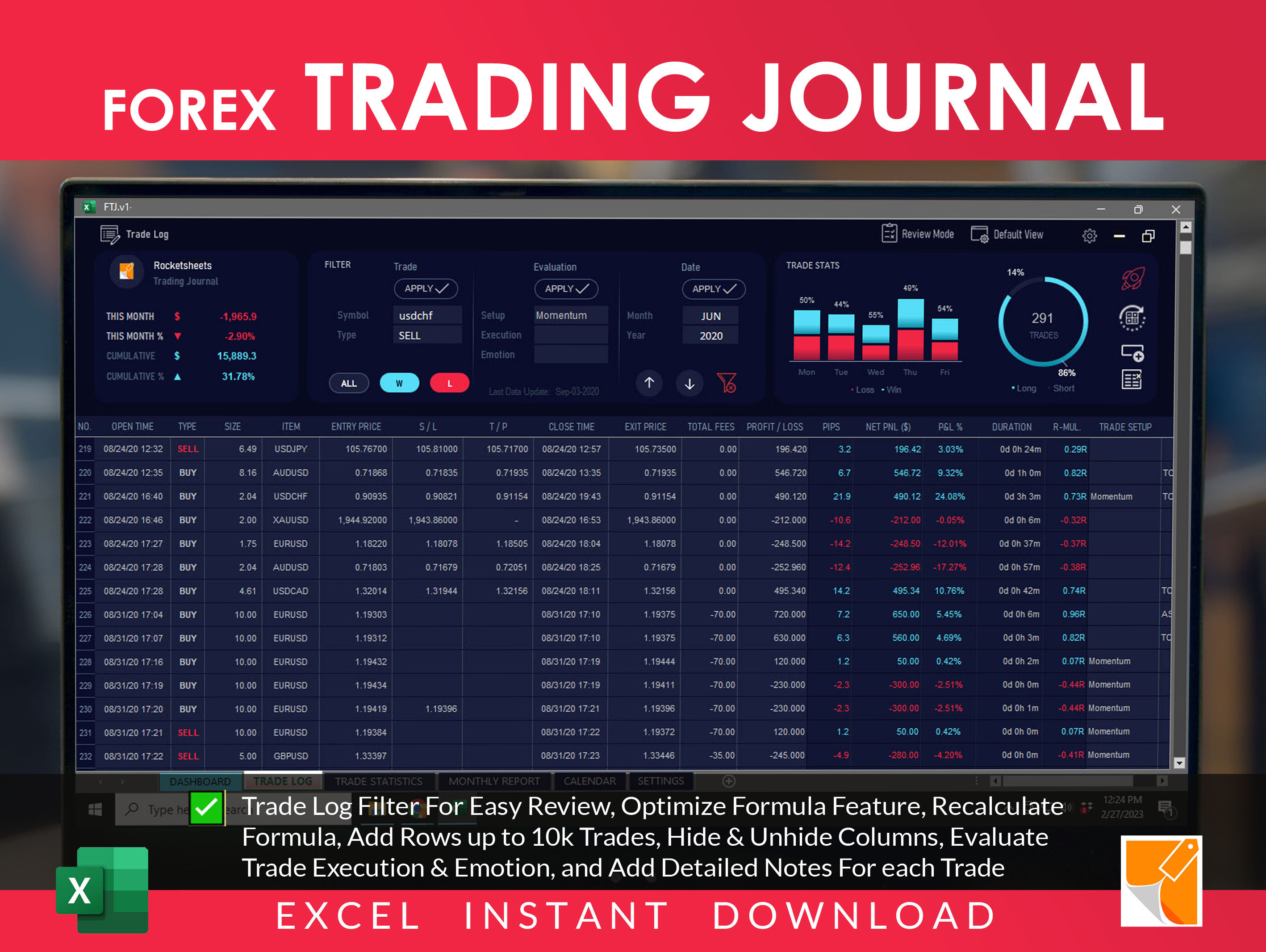 Plantilla de Excel para diario de trading de Forex: Criptomonedas, CFD ...