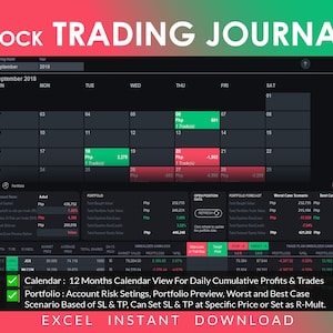 Stock Trading Journal Excel Template: Monitor Trading Performance ...