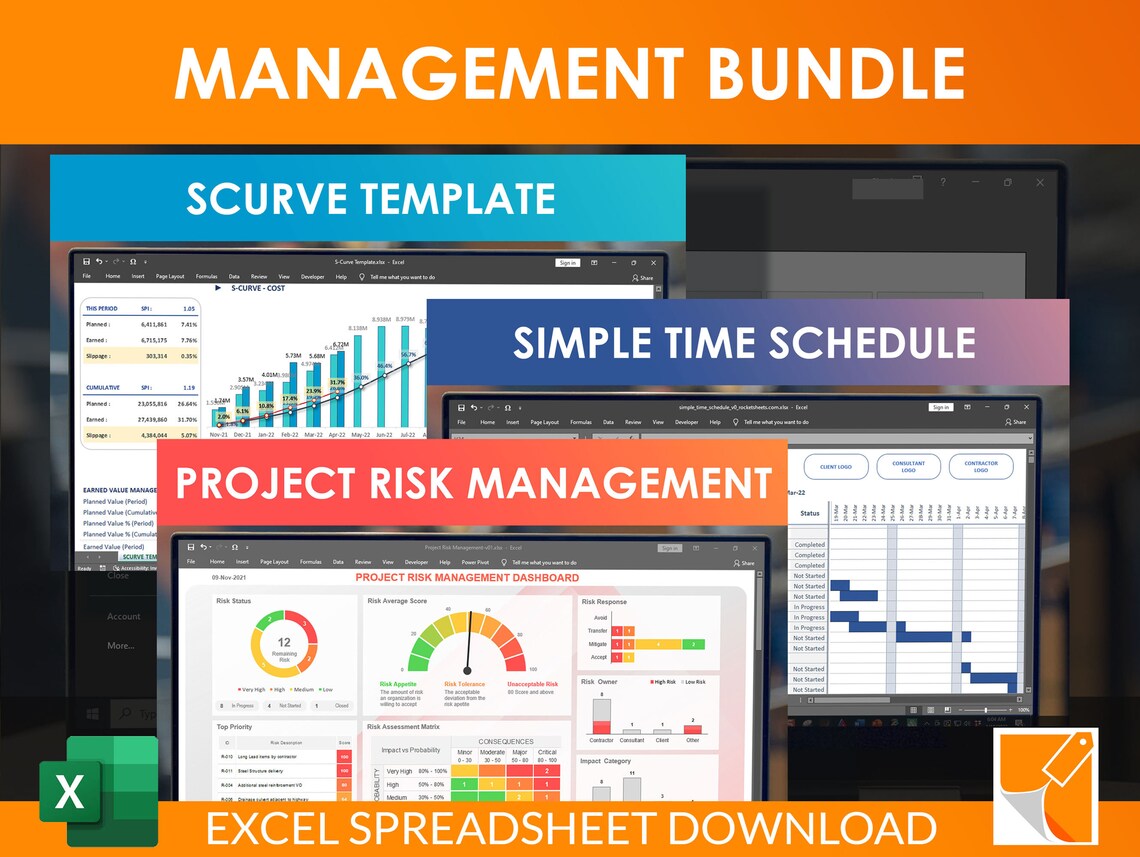 Project Management Bundle, Project Risk Management, Time Schedule ...