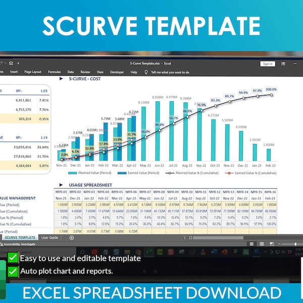 Project Management Cost Spreadsheet Excel - Etsy