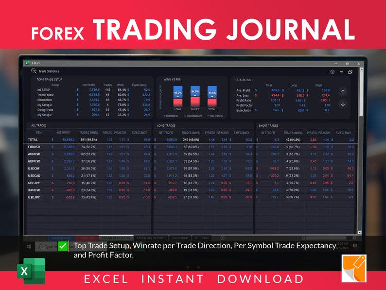 Forex Trading Journal Spreadsheet: 2026 Crypto, CFD, Stock Market ...