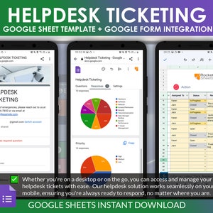 Helpdesk Ticketing Template: Google Sheets & Form Integration (digital ...
