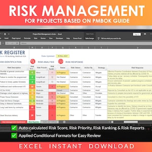Risk Management for Projects, PMBOK Guide Tool, Risk Register Template ...