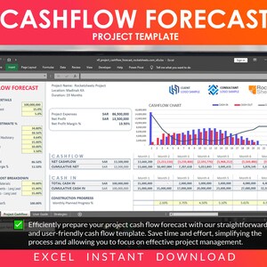 Cashflow Forecast Template, Project Expenses Planning, Project Cash ...