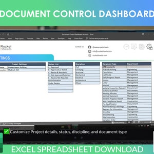 Document Control Dashboard: Dynamic Excel Report Management (instant ...