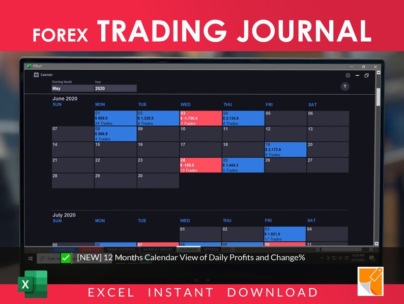 Forex Trading Journal Spreadsheet: Crypto, CFD, Stock Market (digital ...