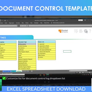 Document Control Template: Project Management Spreadsheet (instant ...