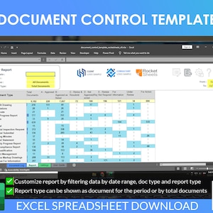 Document Control Template: Project Management Spreadsheet (instant ...