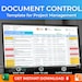 Document Control Template: Project Management Spreadsheet (instant ...