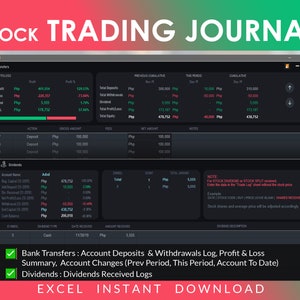 Stock Trading Journal Excel Template: Monitor Trading Performance ...