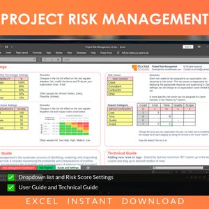 Project Risk Management Template, PMBOK Guide Tool, Risk Register Excel ...