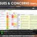 Issues and Concerns Excel Template: Project Management Tracker (instant ...