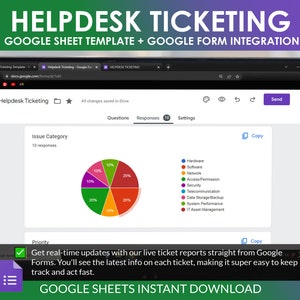 Helpdesk Ticketing Template: Google Sheets & Form Integration (digital ...