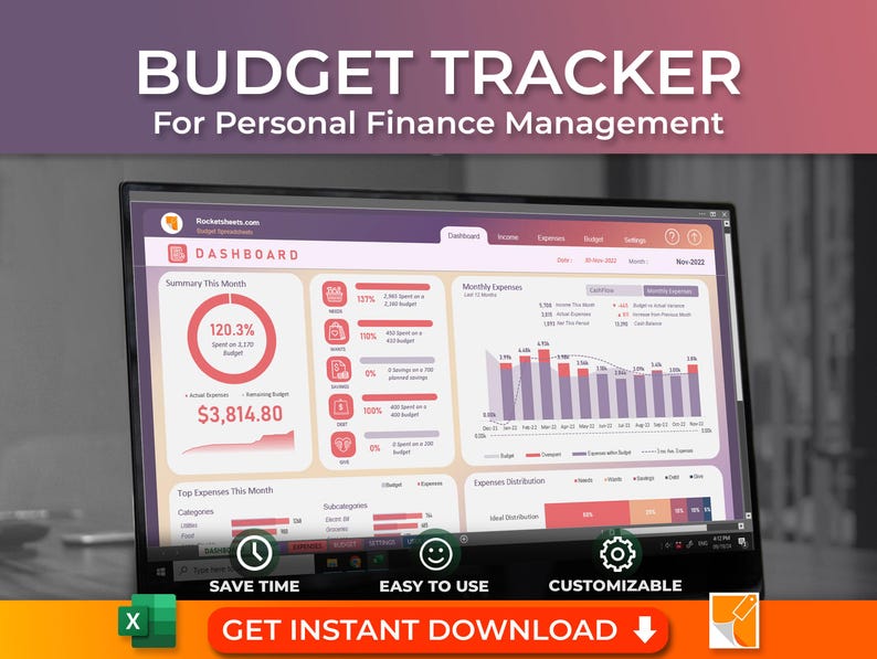 Budget Tracker Spreadsheet, 2025 Monthly Budget Template, Budget ...