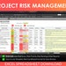 Project Risk Management Excel Template: PMBOK Guide Tool (digital ...
