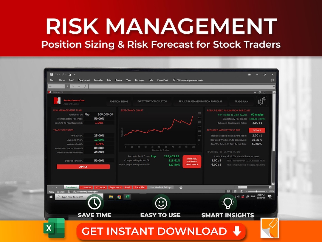 Trading Risk Management Excel Template: Position Sizing Calculator ...