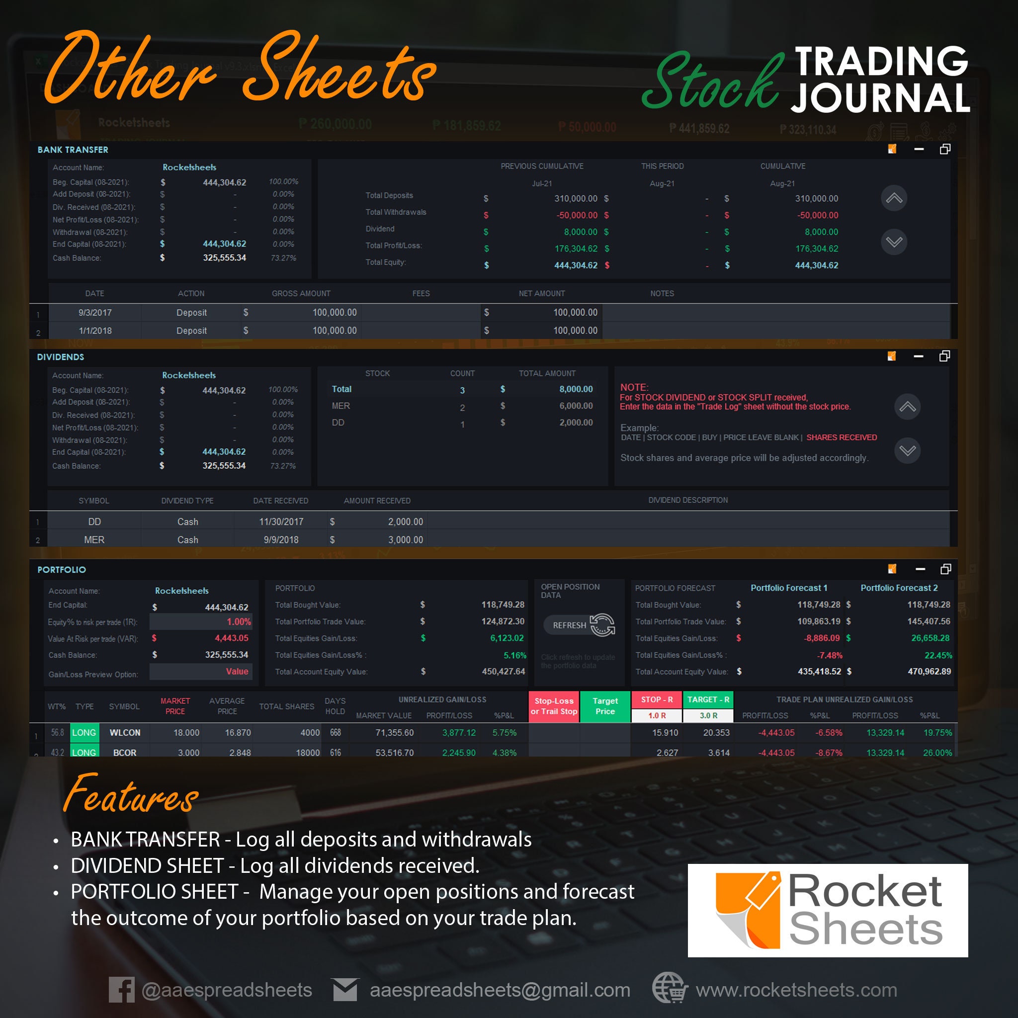 Stock Trading Journal Excel Template Download for Stock Market - Etsy