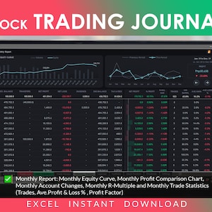 Stock Trading Journal Excel Template: Monitor Trading Performance ...