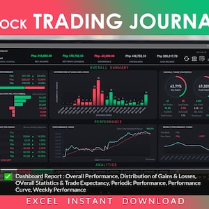 Stock Trading Journal Excel Template, Trading Journal for Stock Market ...
