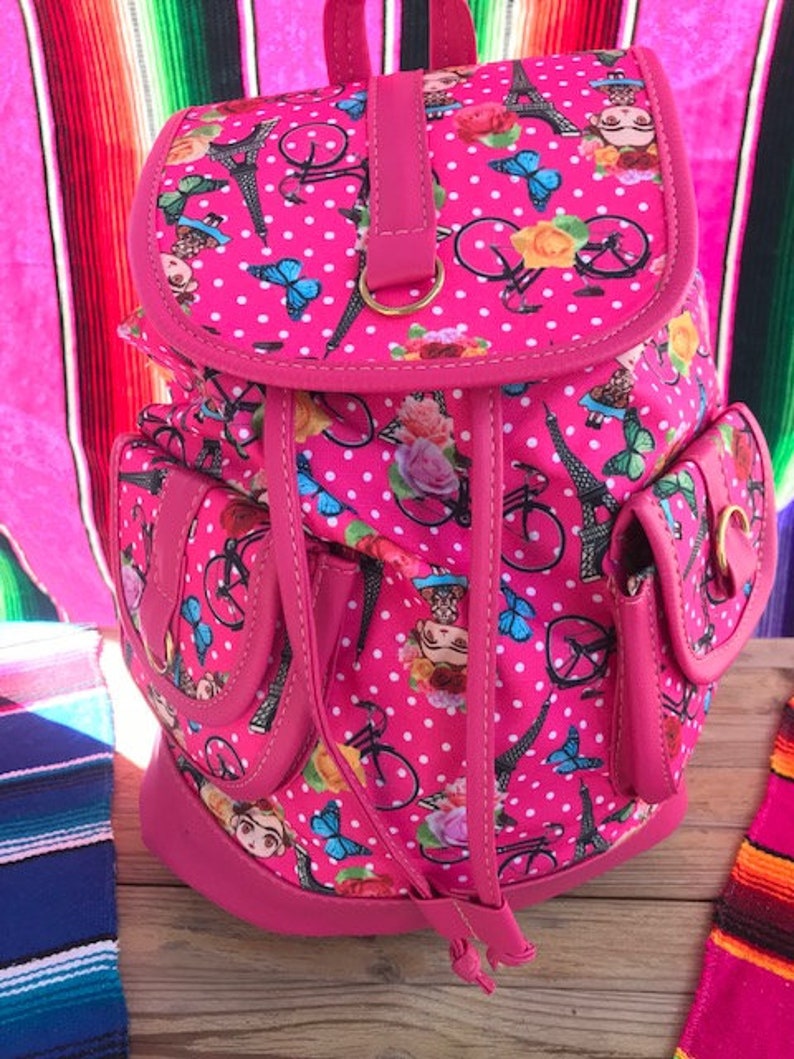 Frida Kahlo Colorful Backpack Bag Artisan Handmade Imported - Etsy