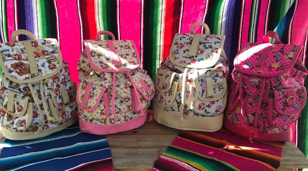 Frida Kahlo Colorful Backpack Bag, Artisan, Handmade, Imported From ...