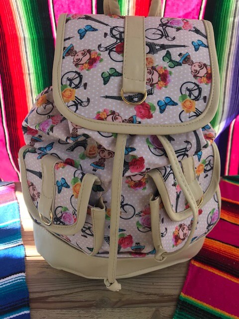 Frida Kahlo Colorful Backpack Bag, Artisan, Handmade, Imported From ...