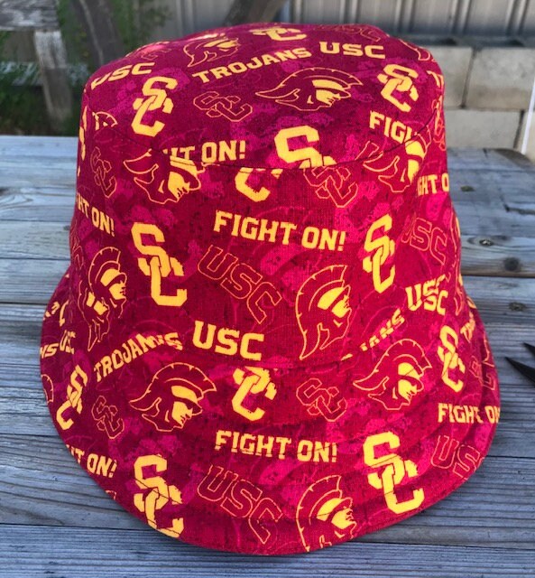 USC Bucket Hat, Reversible, USC Cardinal and Gold, Cotton Light Weight ...