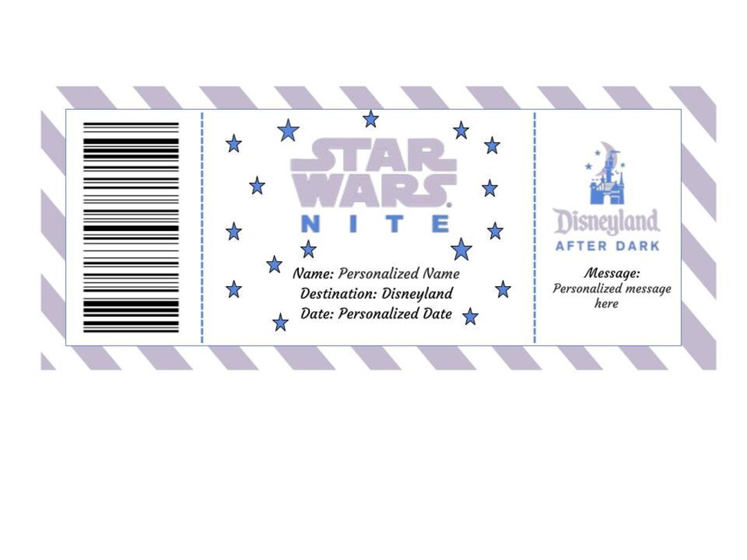 Themed Nite Ticket Template - Etsy