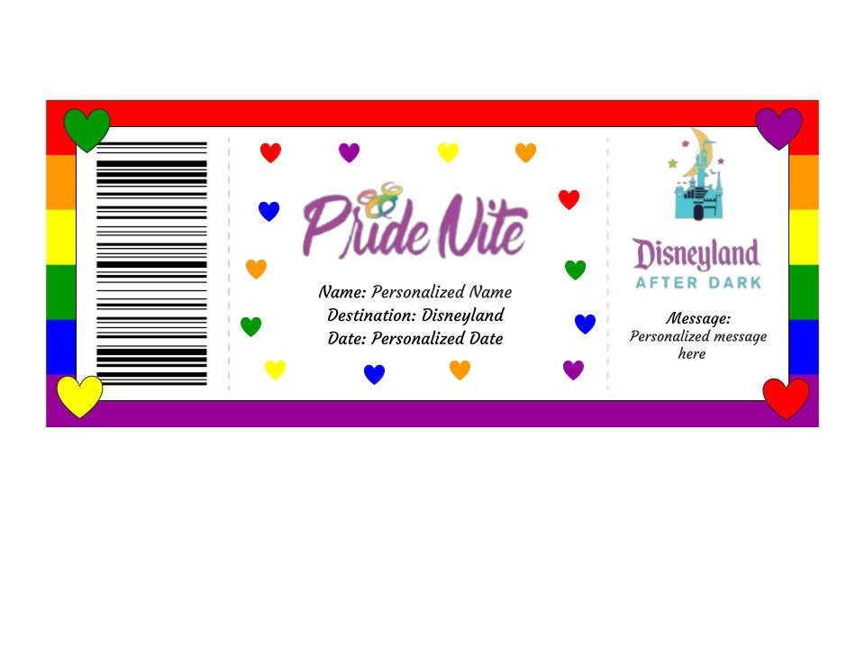 Printable Pride Nite Ticket - Etsy