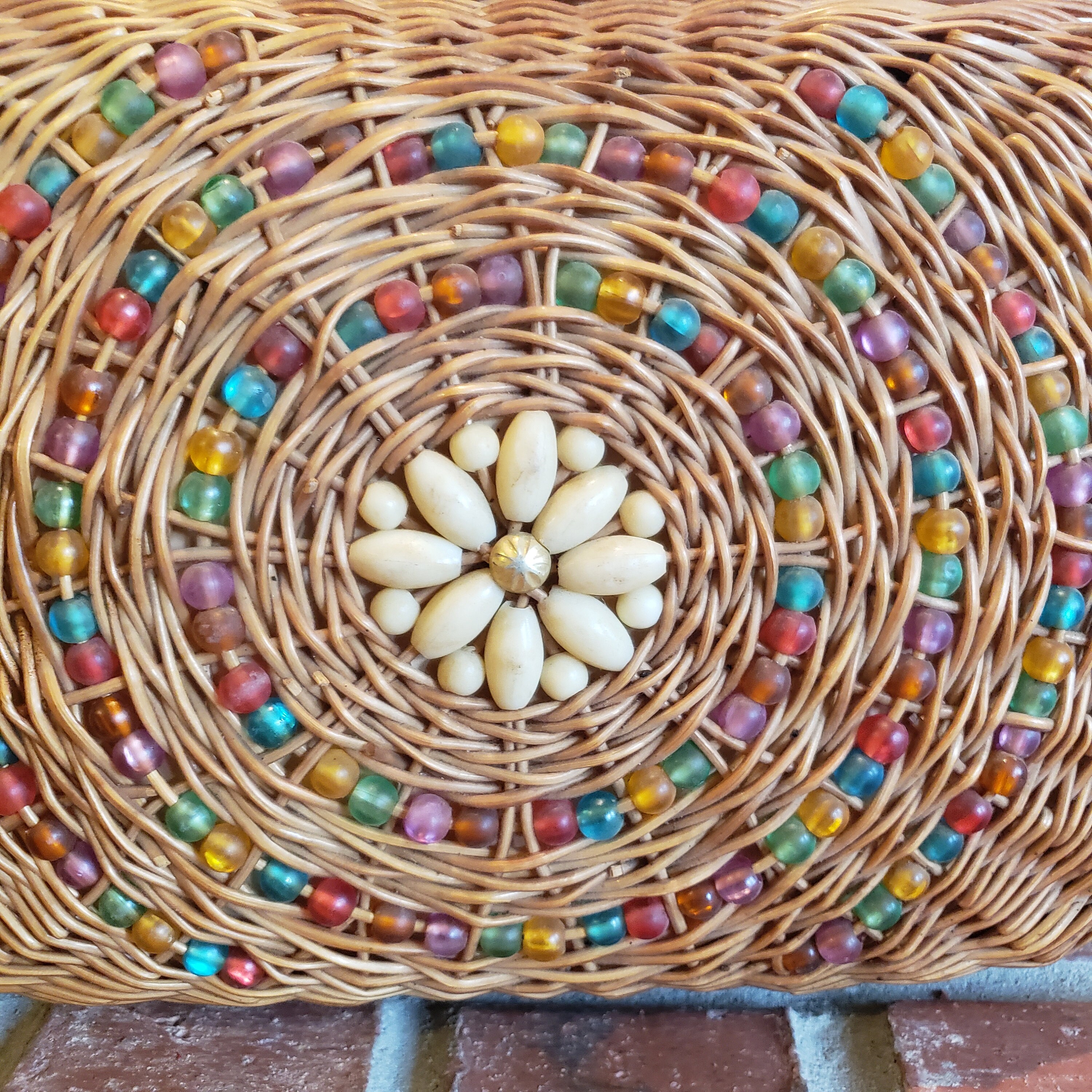 Vintage Rattan Purse Boho Handled Purse Double Sided Woven - Etsy