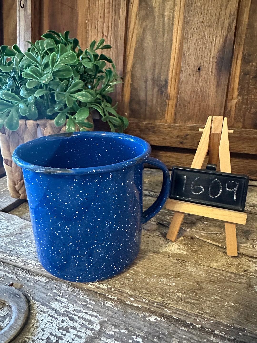 Large Vintage Blue Speckled Enamelware Camp Mug, Enamel Mug - Etsy