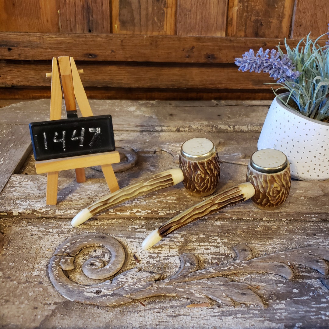 Vintage Yellowstone Souvenir Salt Pepper Shaker, Staghorn Pipe Table ...
