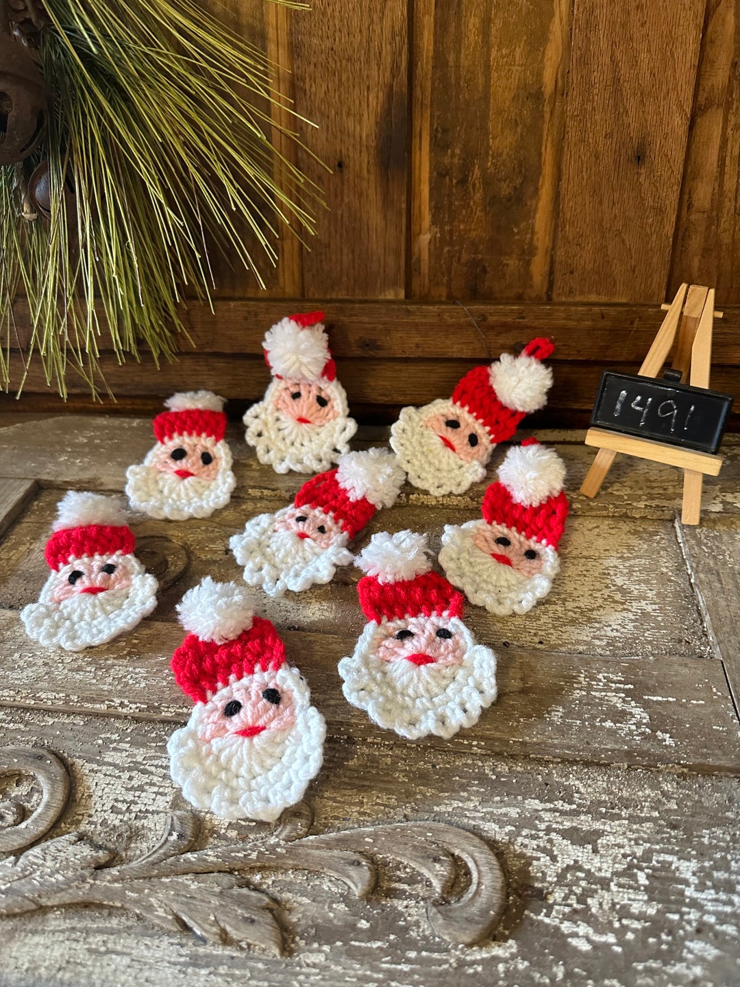 Crocheted Santa Ornaments, Santa Holiday - Etsy