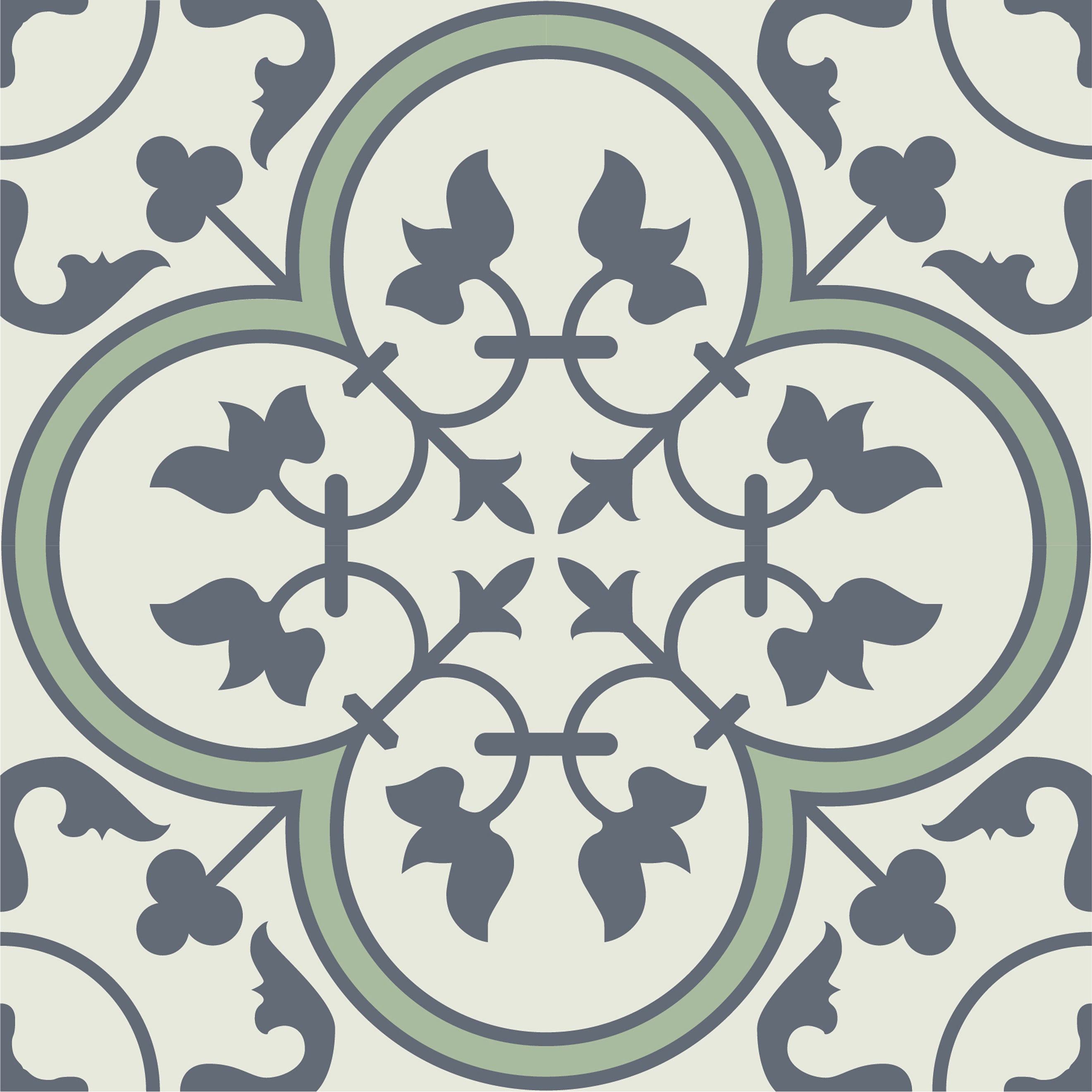 Kitchen & Dining Drink & Barware Tile Stickers Sage Green Vintage Tile ...