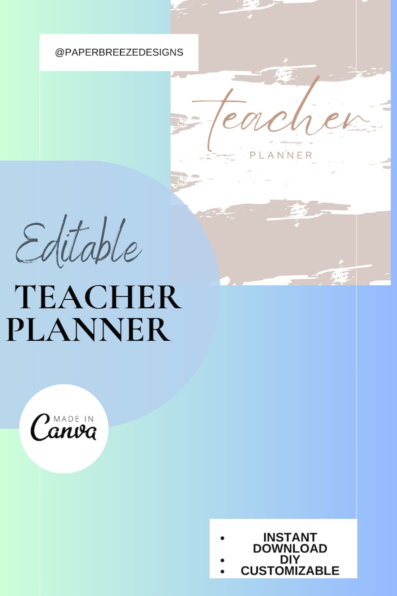 Editable Teacher Planner Template DIY Teacher Planner Editable Template ...