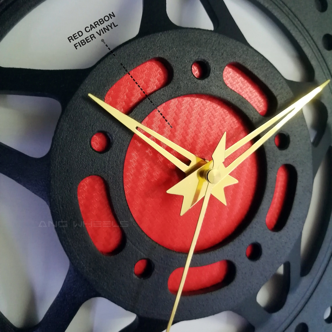 Motorcycles Elevated Brake Disc Wall Clock in Textured Black Color and ...