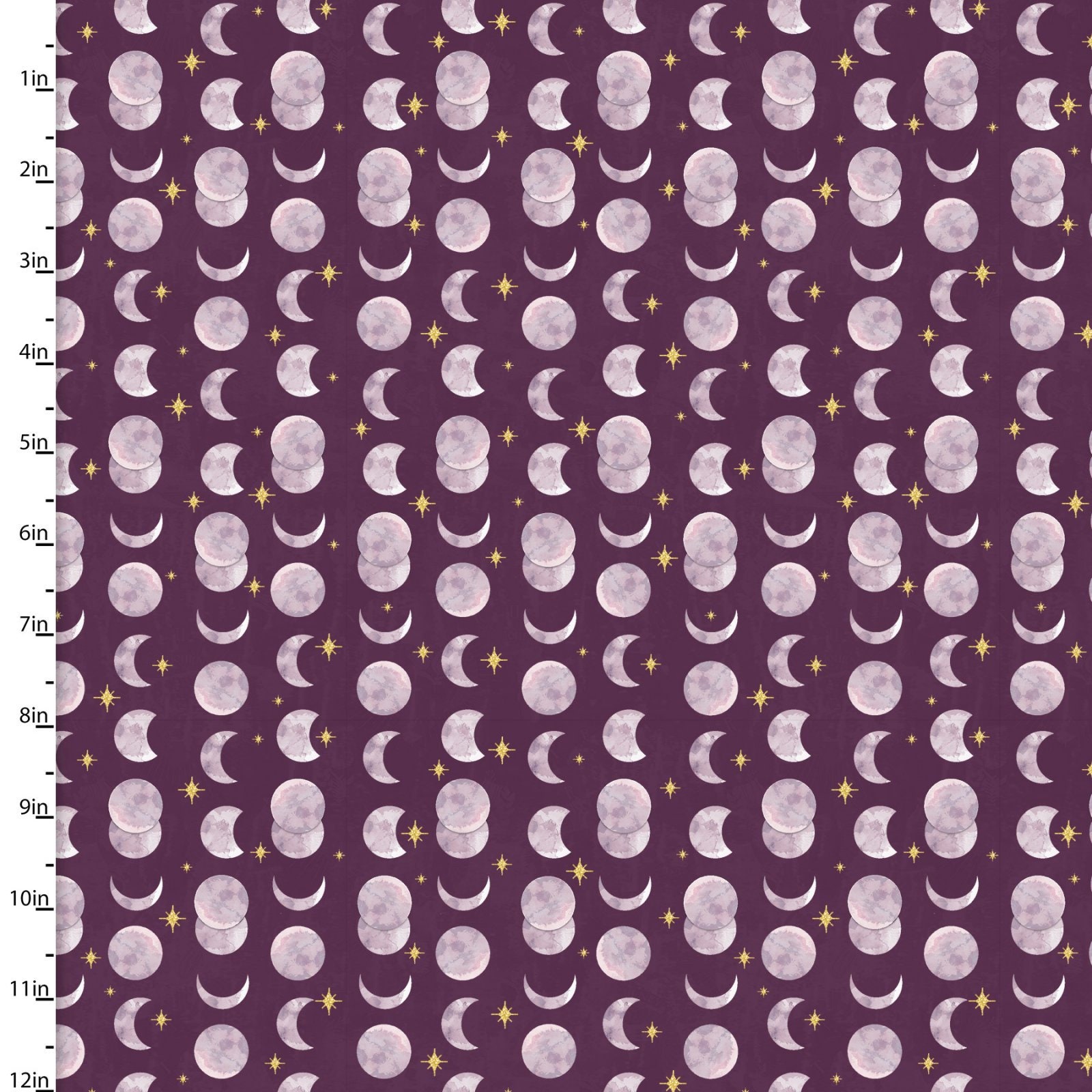 Moon Phases in Plum With Metallic Accents From Moonlight - Etsy