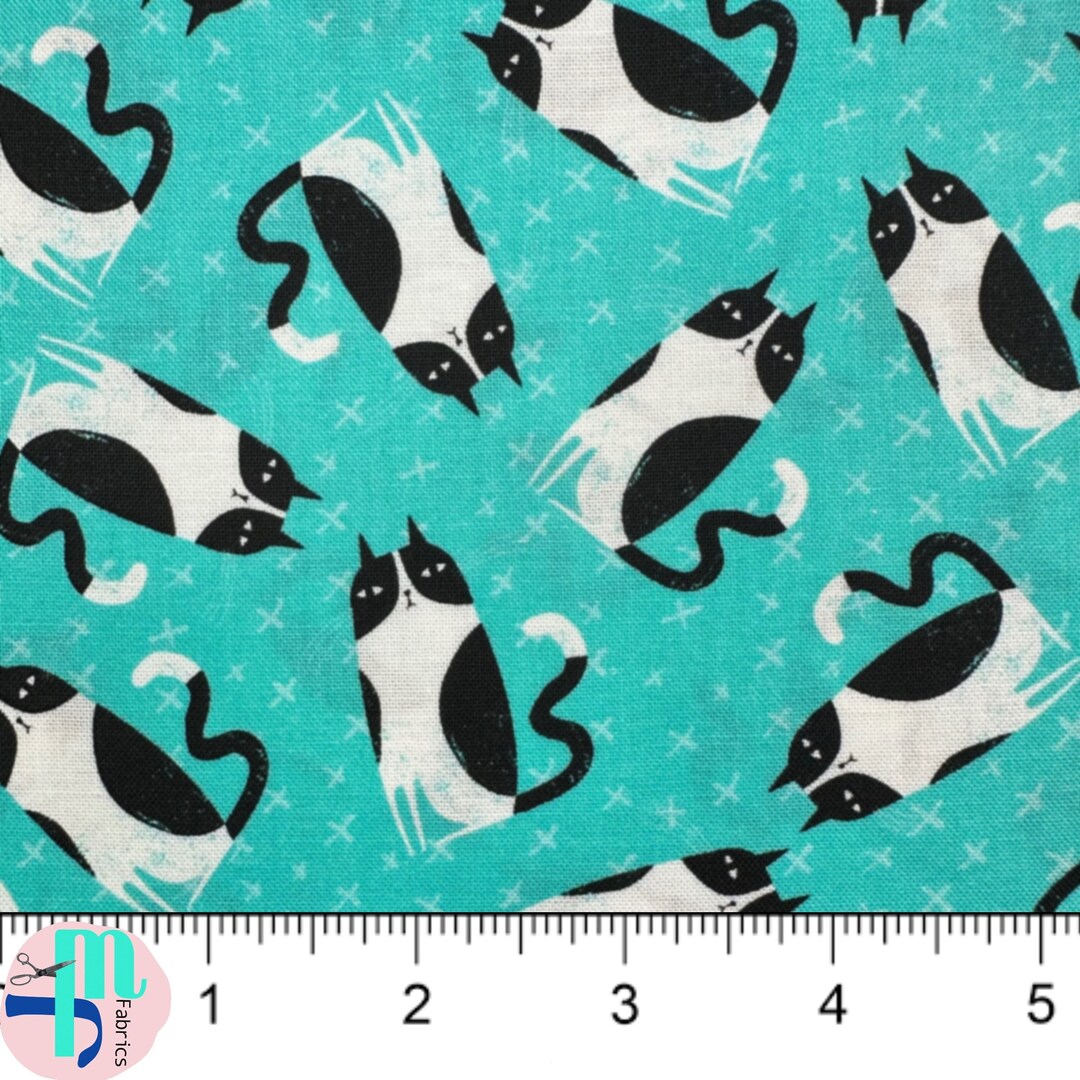 Whimsical Cats in Turquoise From Purrfect Cats by Terry Runyan for ...