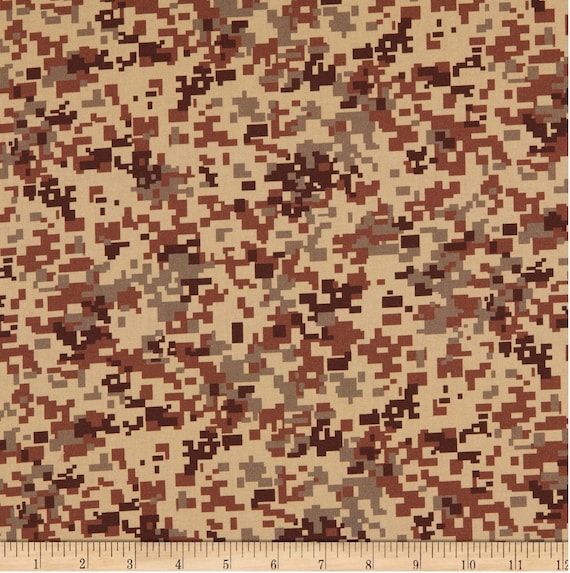 Pixel Camo in Khaki Digitally Printed for Robert Kaufman | Etsy