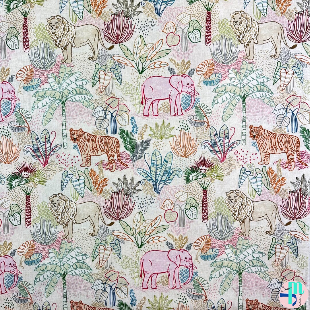 Flora and Fauna in Multi - From Jungle Vibes - for Michael Miller ...