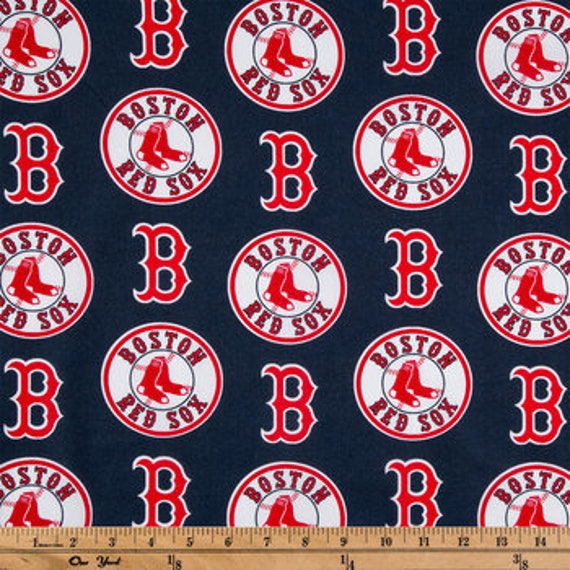 Boston Red Sox 100% Cotton Fabric by the Half Yard BTHY | Etsy