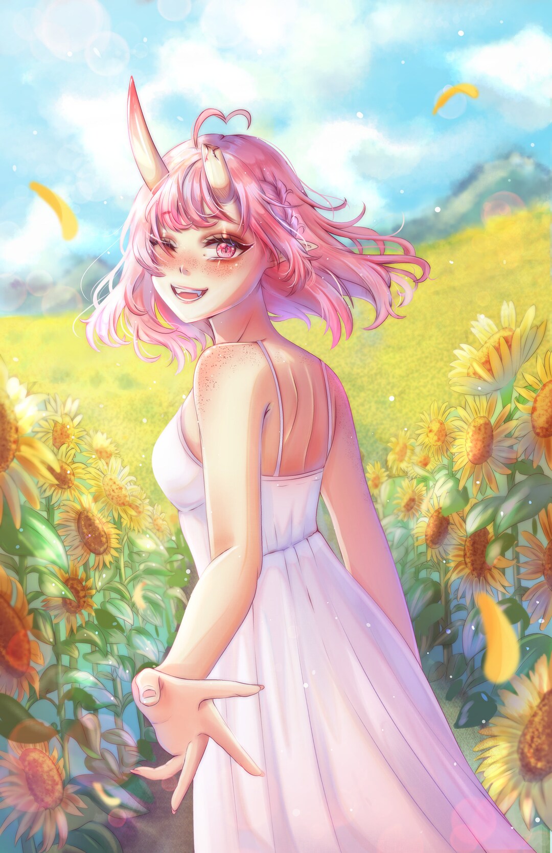 Pink Monster Demon Girl Original Character 11x17 Print - Etsy