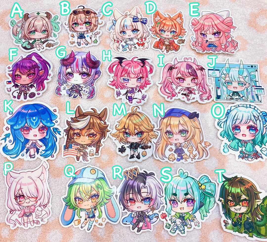 Indie Vtuber Stickers Bao Dokibird Mint Chikafuji Lisa Ironmouse Dooby ...