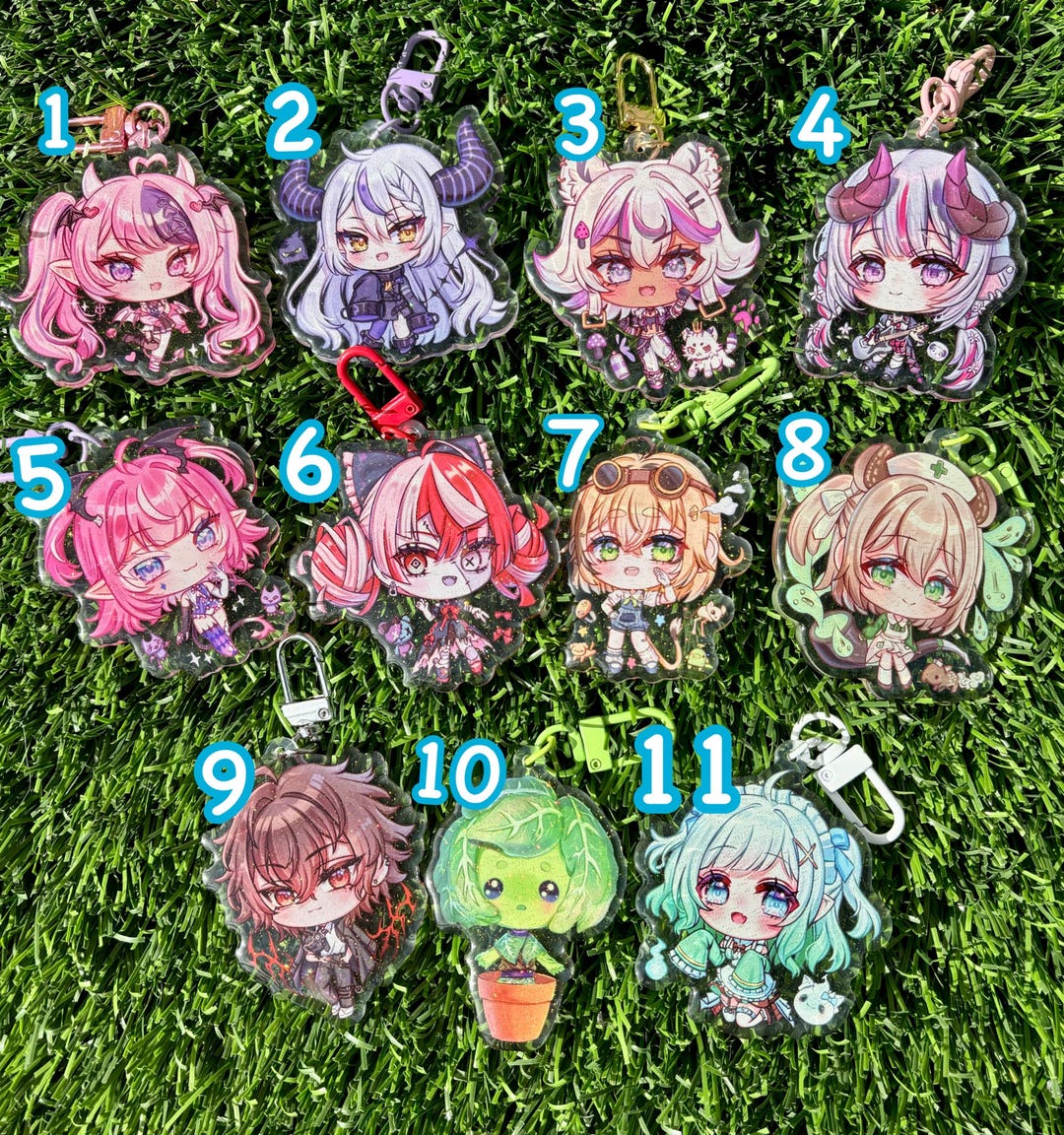 2inch Vtuber Charms Mint Fantome Chikafuji Lisa Laplus Camila Kureiji ...