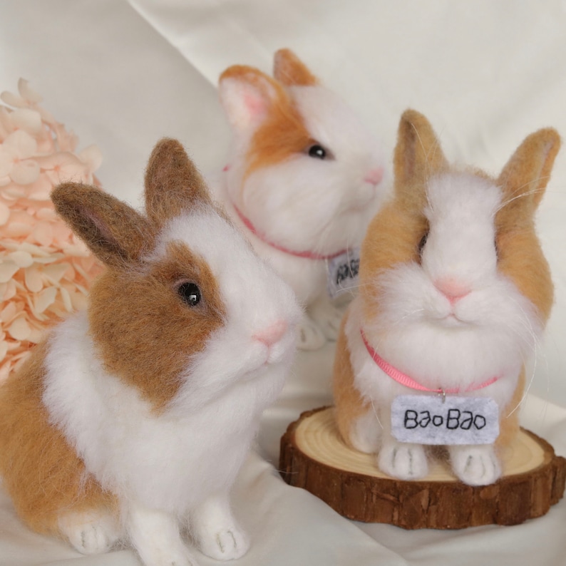 Custom Felted Rabbit Sculpture/replica; Felted Miniature Lop; Realistic ...