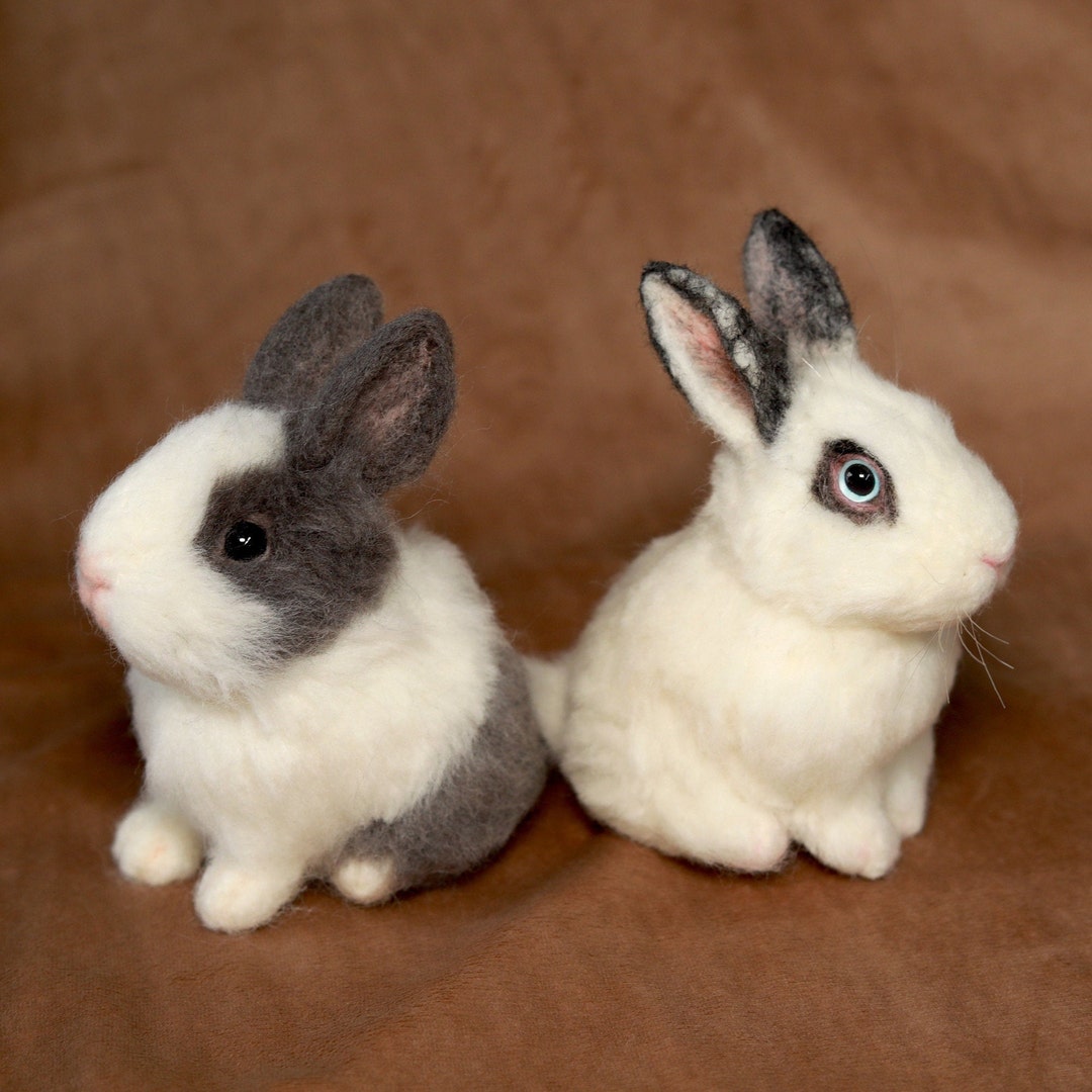 Custom Felted Rabbit Sculpture/replica; Felted Miniature Lop; Realistic ...