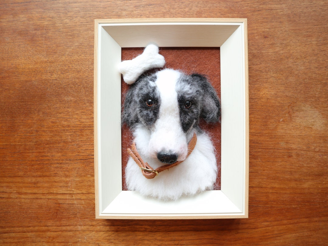 Realistic Needle Felting Dog Portrait Custom Felting Dog Portrait Felt ...