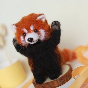 Custom Felted Red Panda Sculpture/replica; Red Panda Needle Felted Full ...